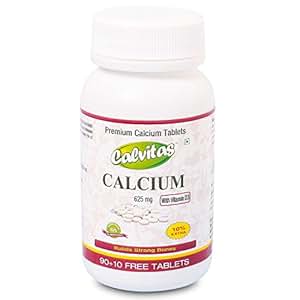 Buy CALVITAS Calcium tablets with Vitamin-D3-100 tablets (100% Veg ...