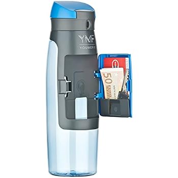 Sanczel & Steinfeld Sport Trinkflasche mit Fach | Wasserflasche 750ml ...