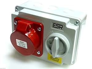 ESR SI32544 32 Amp 5 Pin Interlock Socket Switch 380V - 415V 3P+N+E ...