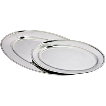 Stainless Steel Oval Meat Flat 450mm | Carvery Plate, Meat Platter ...