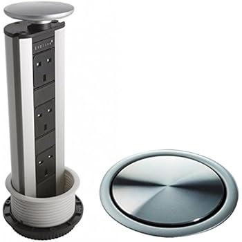 EVOline Port 3fold stainless Steel Pop-up 3 UK sockets made germany ...