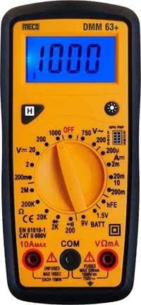 Meco 3-1/2 Digit 2000 Count Digital Multimeter with 1000V DC / 750V AC ...
