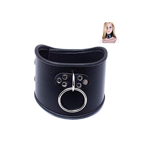 Roluck Leder Halsbänder mit Große O-Ring 2 Schloss Flirt Gothic BDSM ...