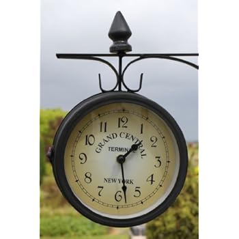 Outside-In Marylebone Station 8in Double Sided Clock and Thermometer ...