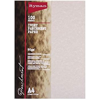A4 (210 x 297mm) Parchment Paper Natural 90gsm, Pack of 50 Sheets ...