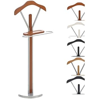 TROMSO - Metal Clothes Valet / Suit Hanger - Silver / Walnut: Amazon.co ...