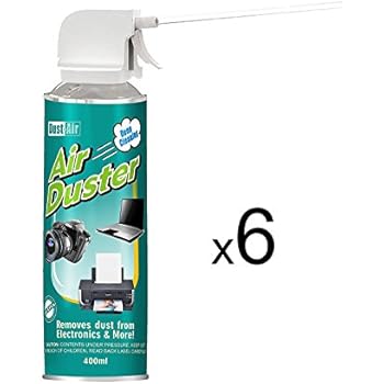 6 x Dust-Air 400ml Compressed Air Duster Can For PC Laptop Camera CFC ...