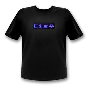 LED T-Shirt with Programmable Running Text Display Shirt - black ...
