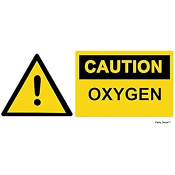 2 x CAUTION OXYGEN - Warning Sign Label Removable Self Adhesive ...