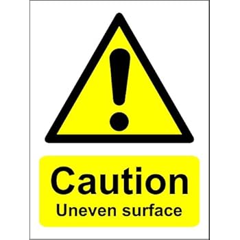 Uneven Ground sign - 1.2mm rigid plastic 300mm x 200mm: Amazon.co.uk ...