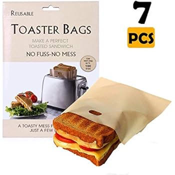 4 pack Reusable Toaster Toastie Sandwich Toast Bags Pockets Toasty ...