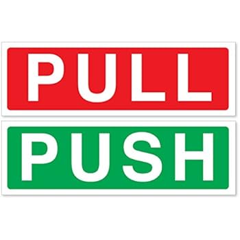 PUSH - PULL DOOR SIGN/STICKER SELF ADHESIVE 180mm x 90mm: Amazon.co.uk ...