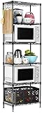 AmazonBasics 5-Shelf Shelving Unit on Wheels - Chrome: Amazon.co.uk ...