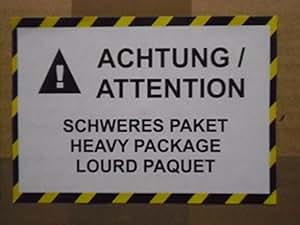 Rudolf Wähner M.A. 5 Aufkleber"Schweres Paket", Hinweis-/Warnaufkleber ...