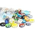 100 Mixed Colours Round Glass Pebbles/Stones/Gems/Nuggets/Beads 17-20mm ...