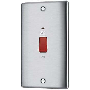 MK K5215WHI 50 amp 2-Gang Double-Pole Switch and Neon: Amazon.co.uk ...