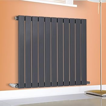 600X600 ANTHRACITE FLAT PANEL MODERN DESIGNER HORIZONTAL RADIATOR ...