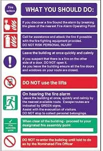 Fire Action Sign - What You Should Do In The Event Of Fire Notice (Self ...