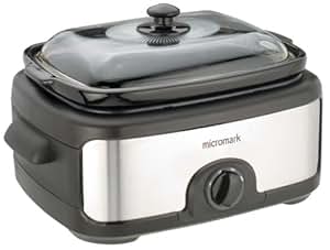 Micromark 6.3 Litre Rectangular Slow Cooker Brushed Stainless Steel ...