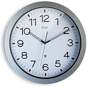 Orium Giant Wall Clock ABS Radio-Controlled Silver 38 cm : Amazon.co.uk ...