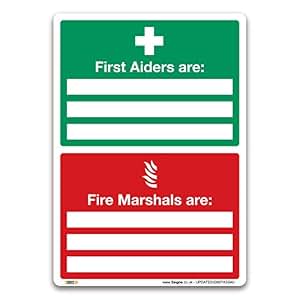 First Aiders Are Fire Marshals Are Sign - A5 Self-adhesive Vinyl ...