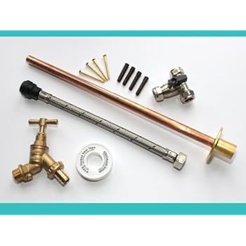 Outside Tap Kit With Back Plate Elbow and Accessories: Amazon.co.uk ...