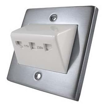 Shaver Socket Dual Voltage 115V/ 230V - Single Size - Satin Chrome ...