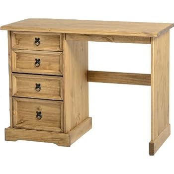 Corona Computer Desk in Distressed Waxed Pine: Amazon.co.uk: Kitchen & Home