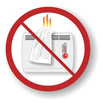 6 warning Radiator Heating Stickers - Do not Cover sign - Fire ...