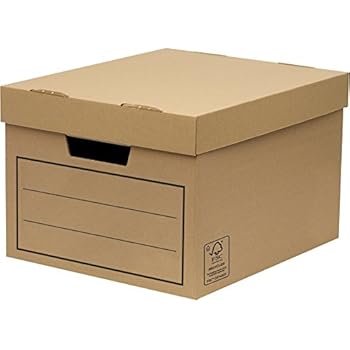 Pack of 10 A4 Cardboard Archive Filing Storage Boxes - 15" x 12" x 9 ...