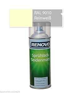 Sprühlack RAL 9010 Reinweiss 400 ml Seidenmatt Renovo: Amazon.de: Baumarkt