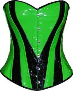 Green Black Uv Neon Corset Over Bust Heart Shape Rave Dance Halloween ...