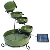 Primrose 55cm Earthenware Solar Powered Jug & Dish Cascade Water ...