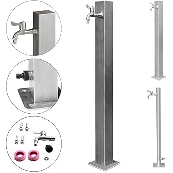 Garden Standing Water Tap Stand Column Pillar Post with Spigot 2 Shapes ...
