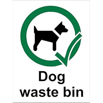 Dog Waste Bin Sticker/Self Adhesive Sign - Fouling/Dog Area/Clean it up ...