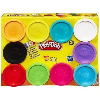 Hasbro Play-Doh 4 Pack Basic Colors - Blue/Yellow/Red/White/): Amazon ...