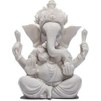 Buy Stonkraft 7" White Indian Marble Stone Pooja Puja Ganesh Ganesha ...