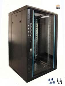 18U Server Rack/cabinet 600 (W) x 600 (D) x 1000 (H) Glass Front Door ...