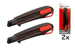Würth 2x 2K Cutter-Messer mit Schieber incl. 3 Klingen: Amazon.de: Auto