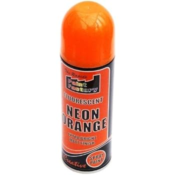 3 x Fluorescent Neon Orange Spray Paint Matt 225ml Auto Car Creative ...