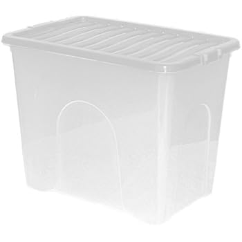 EXTRA LARGE CLEAR PLASTIC STORAGE BOX WITH LID 133 LITRE: Amazon.co.uk ...