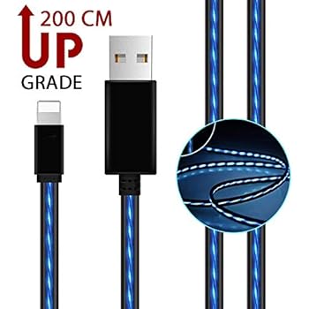 Foxonvo 3.3ft LED Charger Cable, LED Charging Cable with 2-in-1 Flowing ...