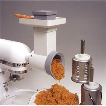 KitchenAid KSMVSA+KSMEMVSC Gemüseschneider Set, Edelstahl, Silber, Weiß ...