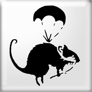 The Stencil Studio Banksy Style Parachute Rat Reusable Stencil - Size ...