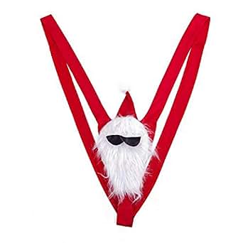 Cheeky Secret Santa Xmas Mankini White: Amazon.co.uk: Clothing
