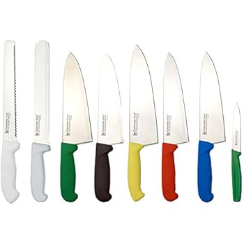Colour Coded Knife Set by DOLOMITEN INOX 8 Piece Deluxe Edition: Amazon ...