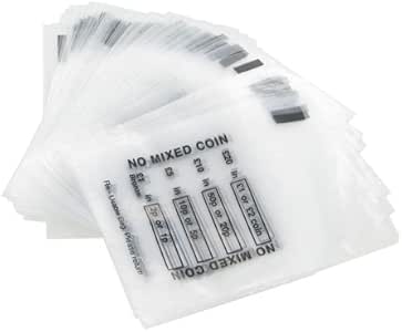 YWS 50 Plastic Coin Bags Money Bags: Amazon.co.uk: Office Products