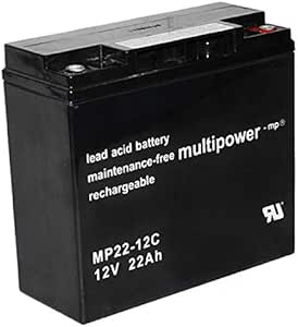 Multipower MP22-12C lead-acid battery, 22Ah: Amazon.co.uk: Electronics ...