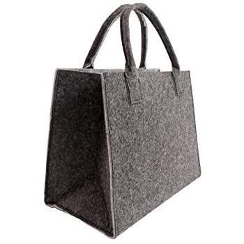 Filztasche Hellgrau Kaminholztasche Filzkorb Kaminholztasche ...
