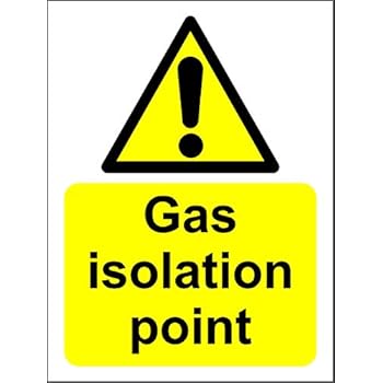 Gas isolation point sign - Self adhesive sticker 200mm x 100mm: Amazon ...